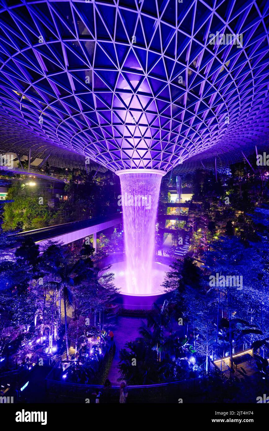 SINGAPORE - CIRCA JANUARY, 2020: view of the Rain Vortex, the world's ...