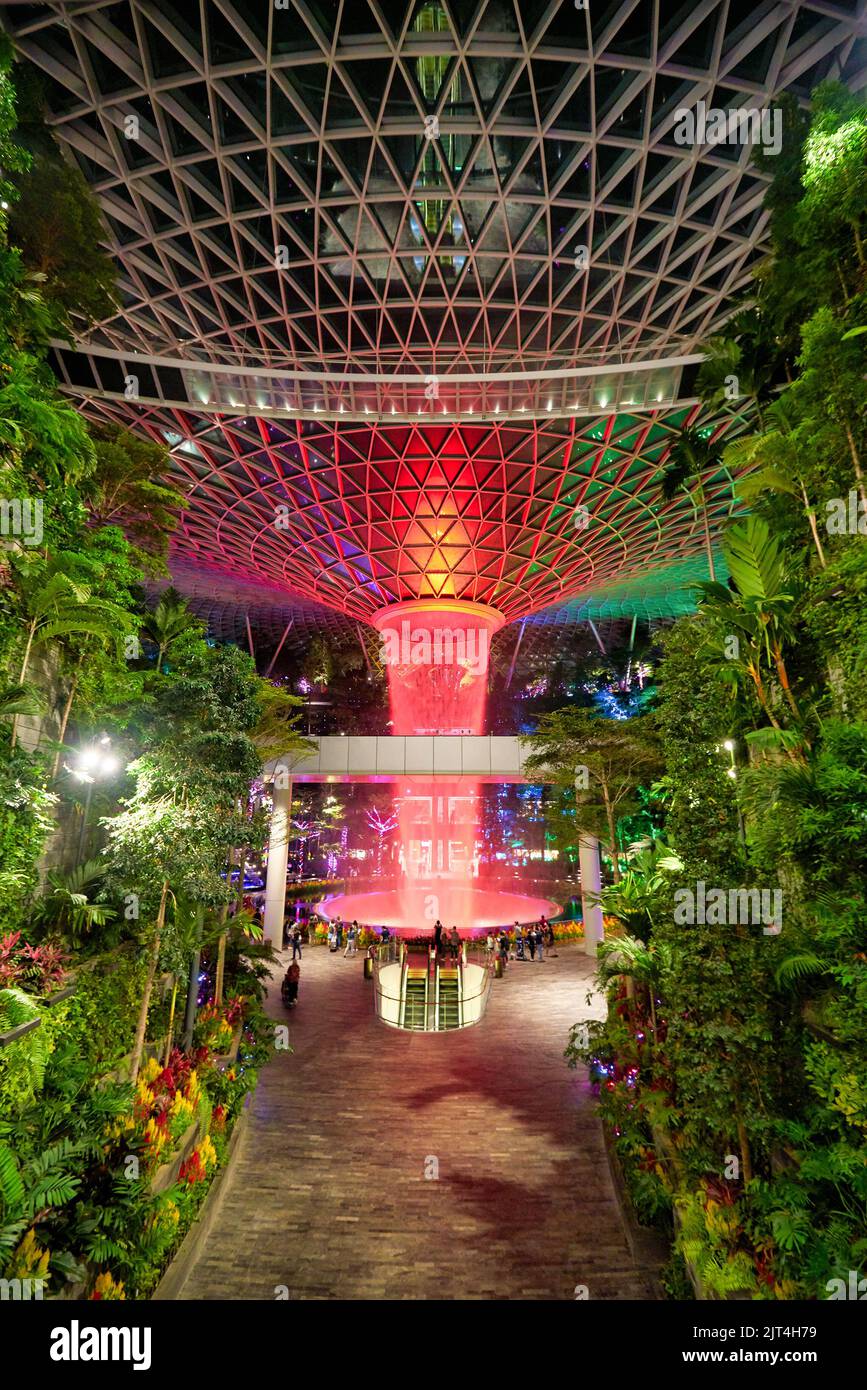 SINGAPORE - CIRCA JANUARY, 2020: view of the Rain Vortex, the world's ...