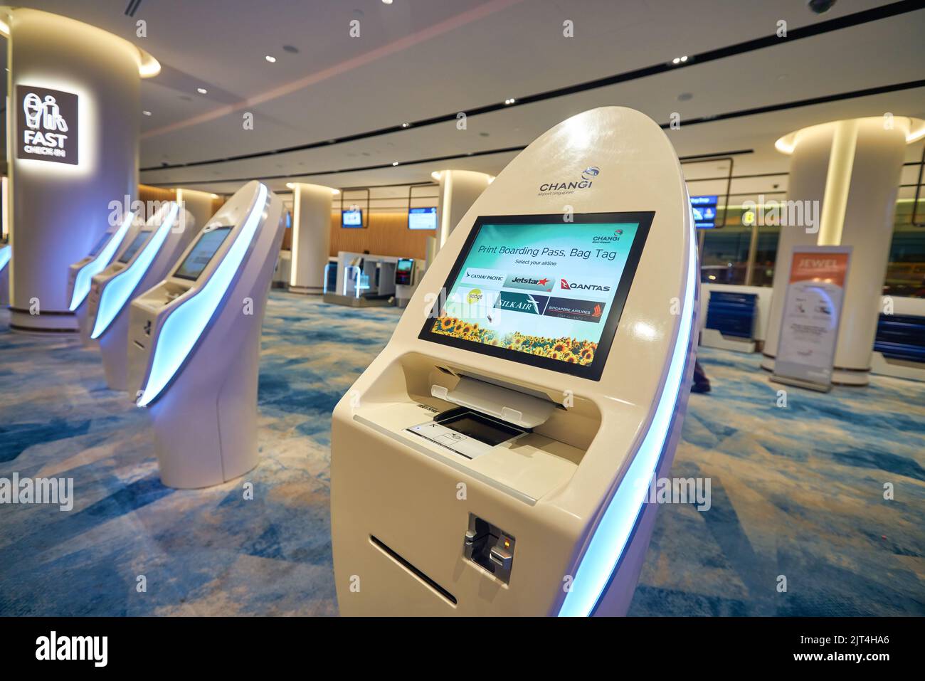 SINGAPORE - CIRCA JANUARY, 2020: self-service facilities at the Early ...