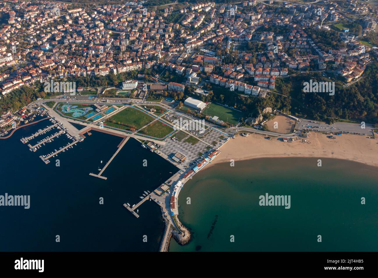 drone shooting sile castle and its surroundings, sile, istanbul, turkey ...