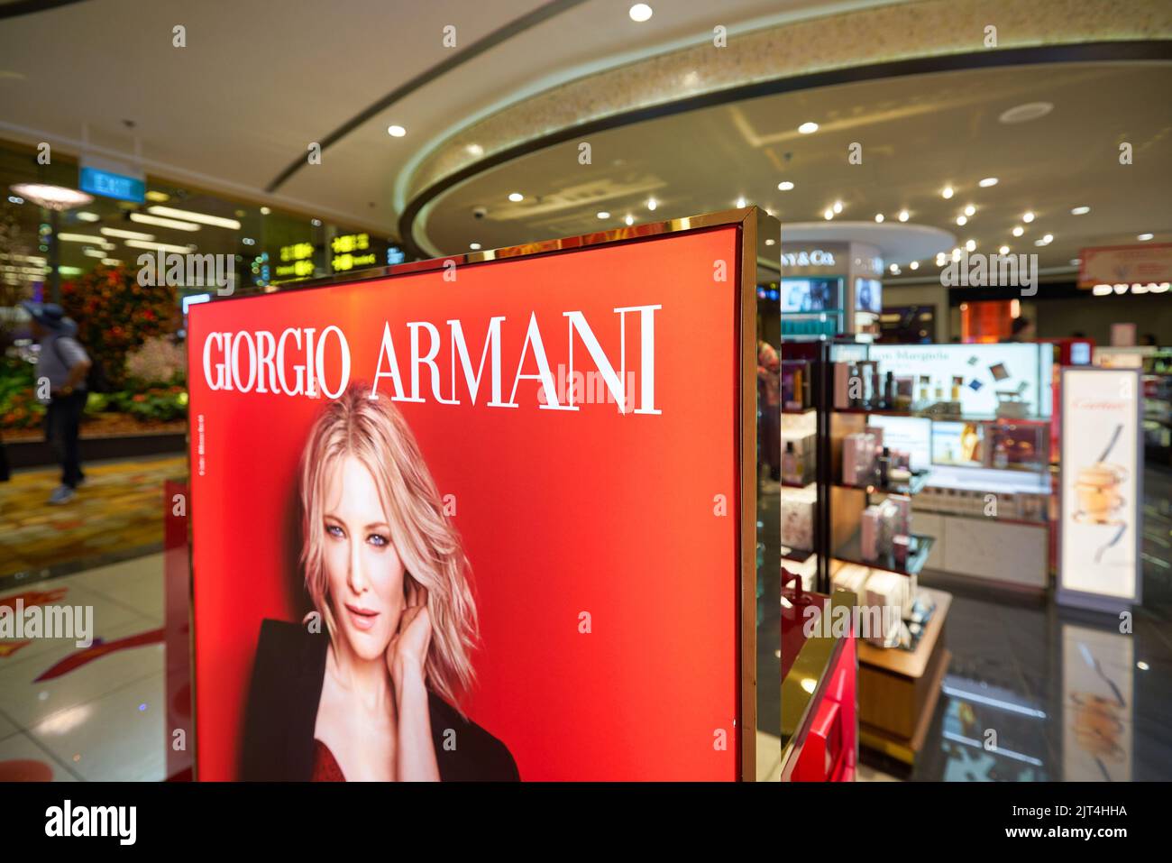 SINGAPORE - CIRCA JANUARY, 2020: close up shot of Giorgio Armani ...