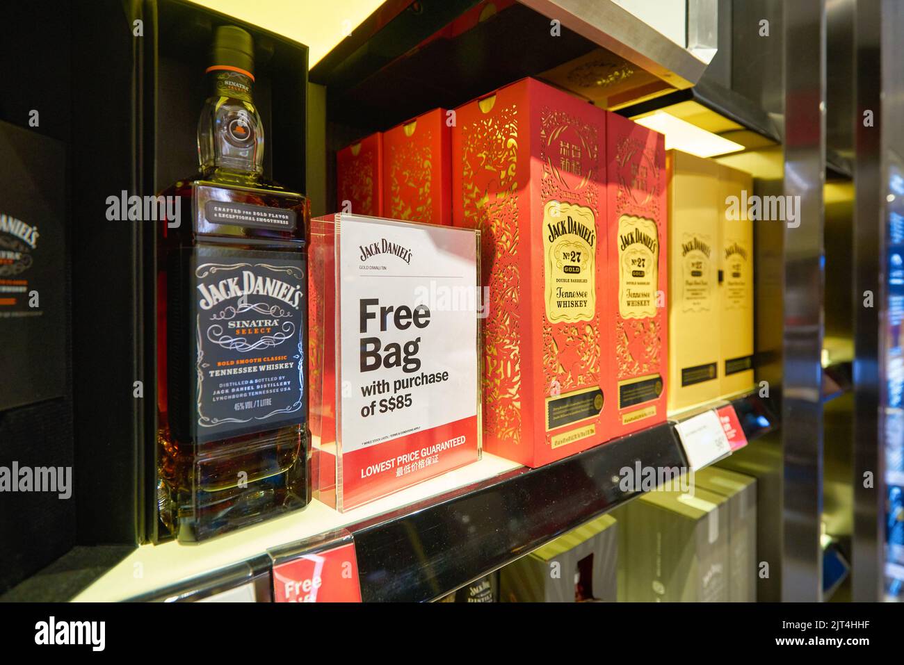 SINGAPORE - CIRCA JANUARY, 2020: a broad range of alcoholic drinks on ...