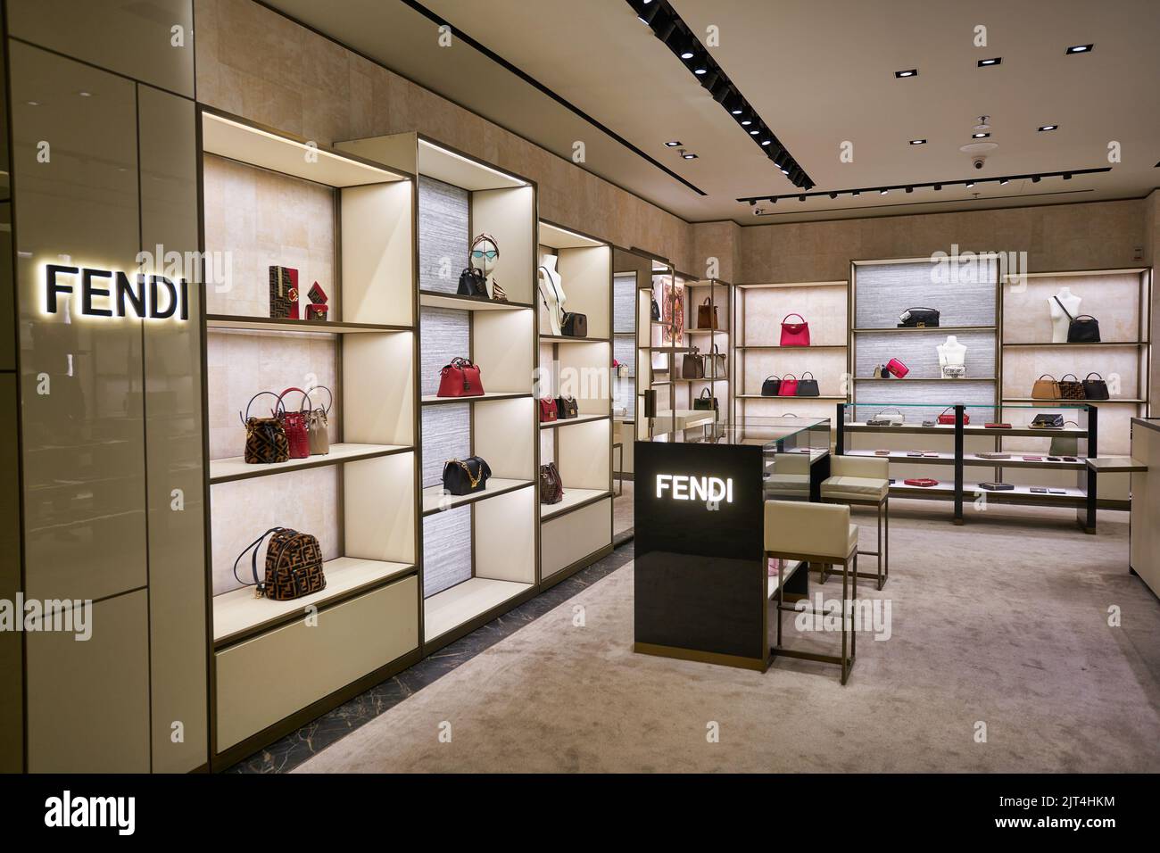 SINGAPORE - CIRCA JANUARY, 2020: bags on display at Fendi store in ...