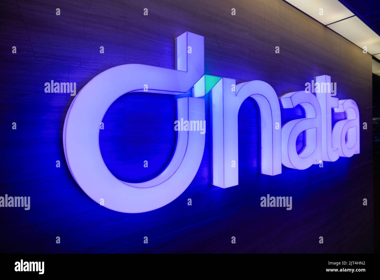 SINGAPORE - CIRCA JANUARY, 2020: close up shot of Dnata sign as seen in ...