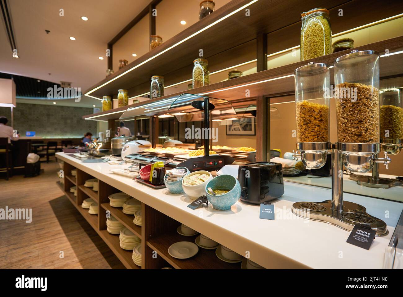 SINGAPORE - CIRCA JANUARY, 2020: food served at Dnata Lounge in ...