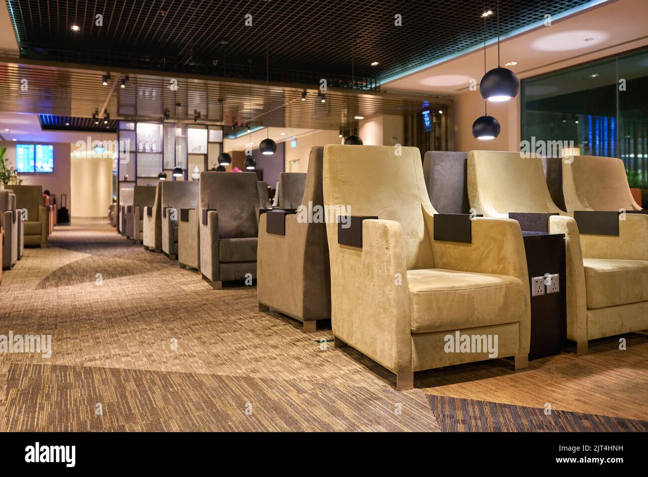 SINGAPORE - CIRCA JANUARY, 2020: interior shot of Dnata Lounge in ...