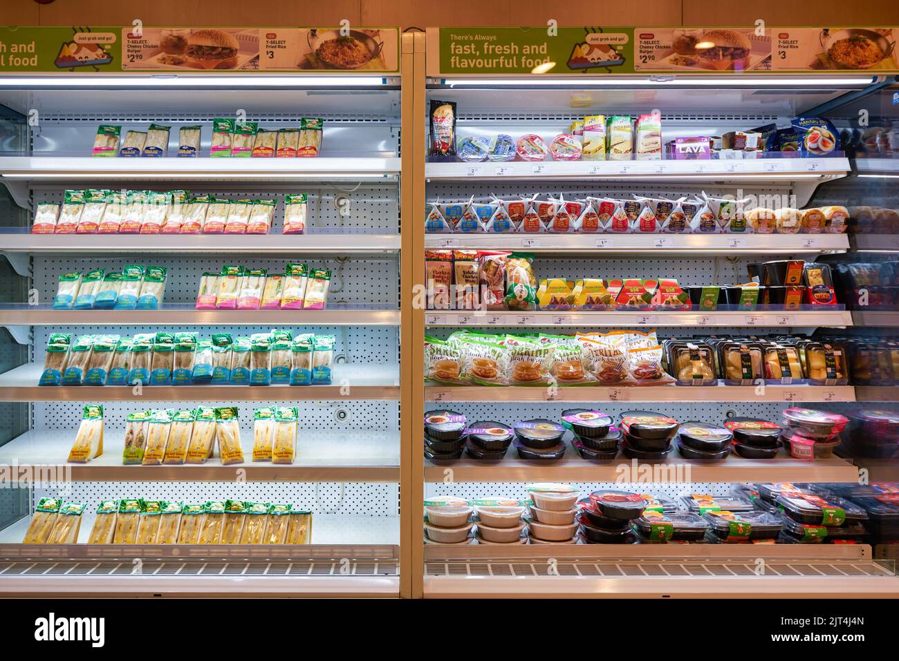 SINGAPORE - CIRCA JANUARY, 2020: ready-to-eat food on display at 7 ...