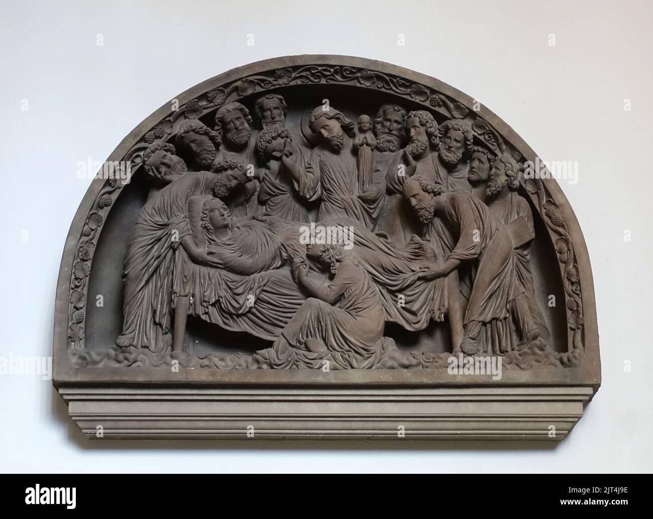 Tympanum of the Death of the Virgin, south transept portal, Strasbourg ...