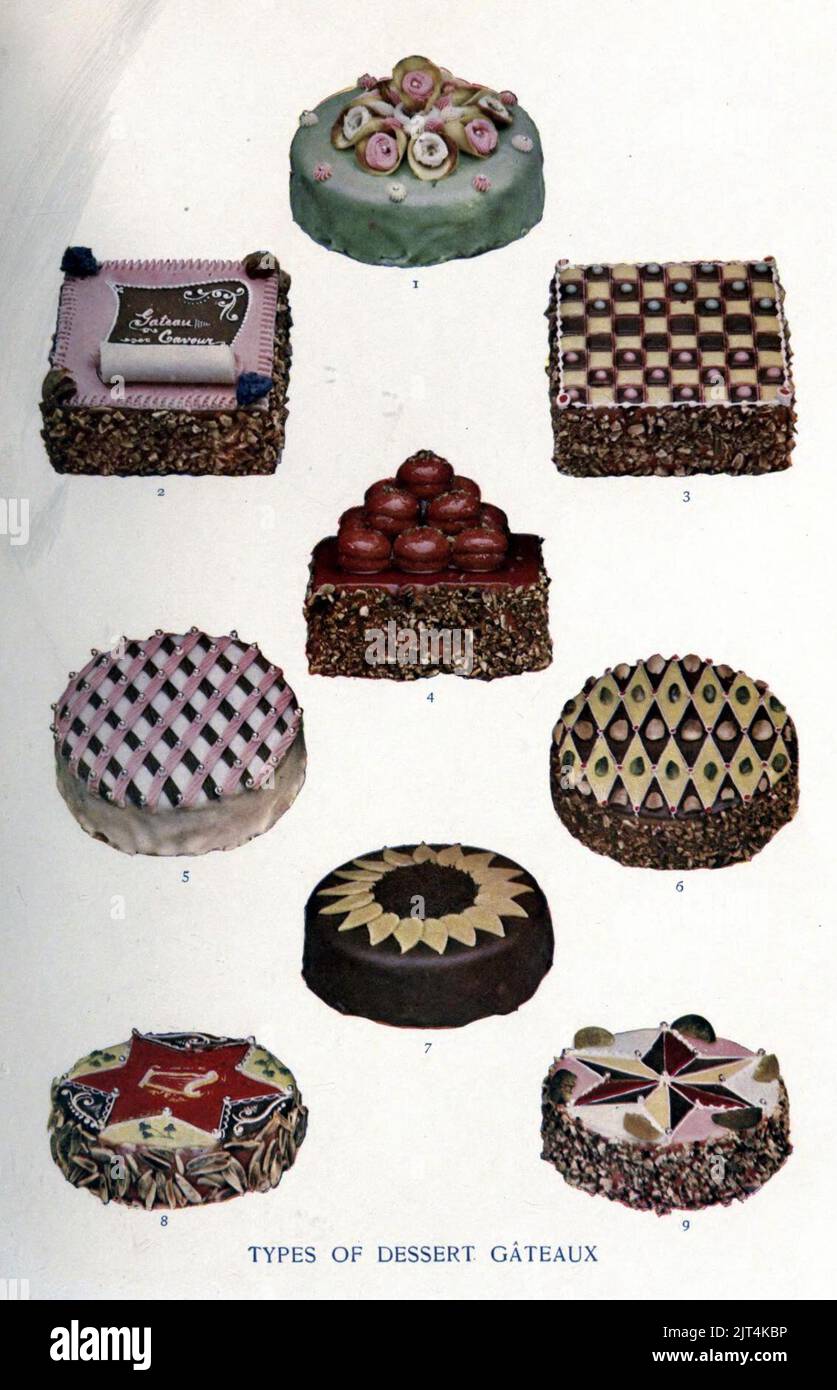 Types of dessert gateaux Stock Photo - Alamy