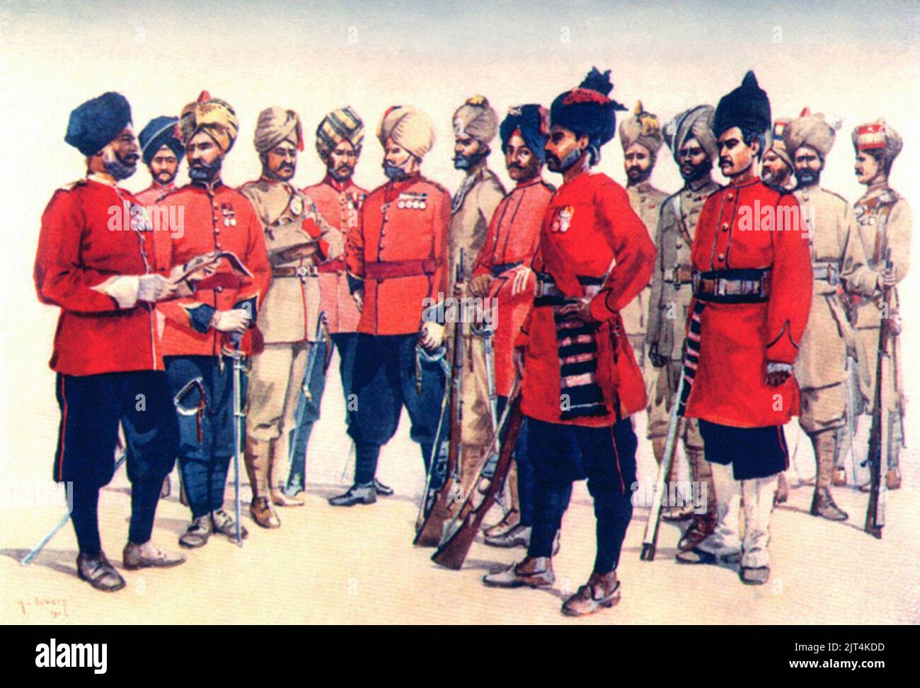 Types of Punjab Regiments. AC Lovett 1910 Stock Photo - Alamy