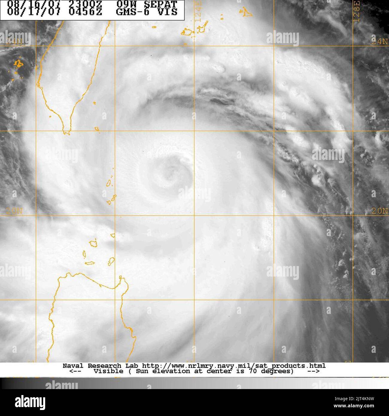Typhoon Sepat visible2 Stock Photo - Alamy