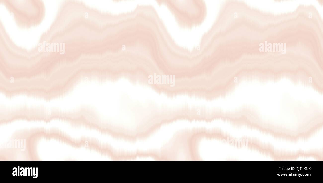 Soft wavy tie dye stripe seamless border pattern. Pink white organic ...