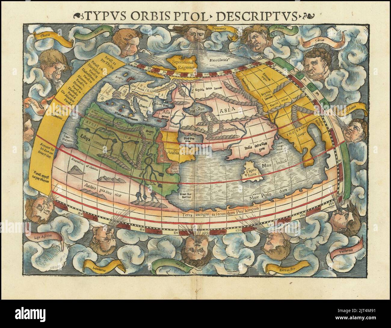 Typus Orbis Ptol. Descriptus Stock Photo - Alamy