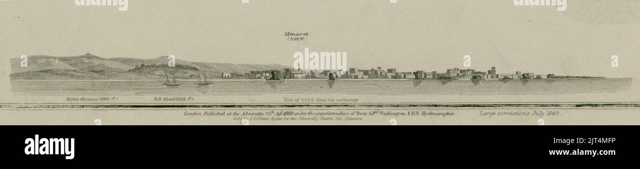 Tyre-Map-ArthurLukisMansell 1862 02 Stock Photo - Alamy