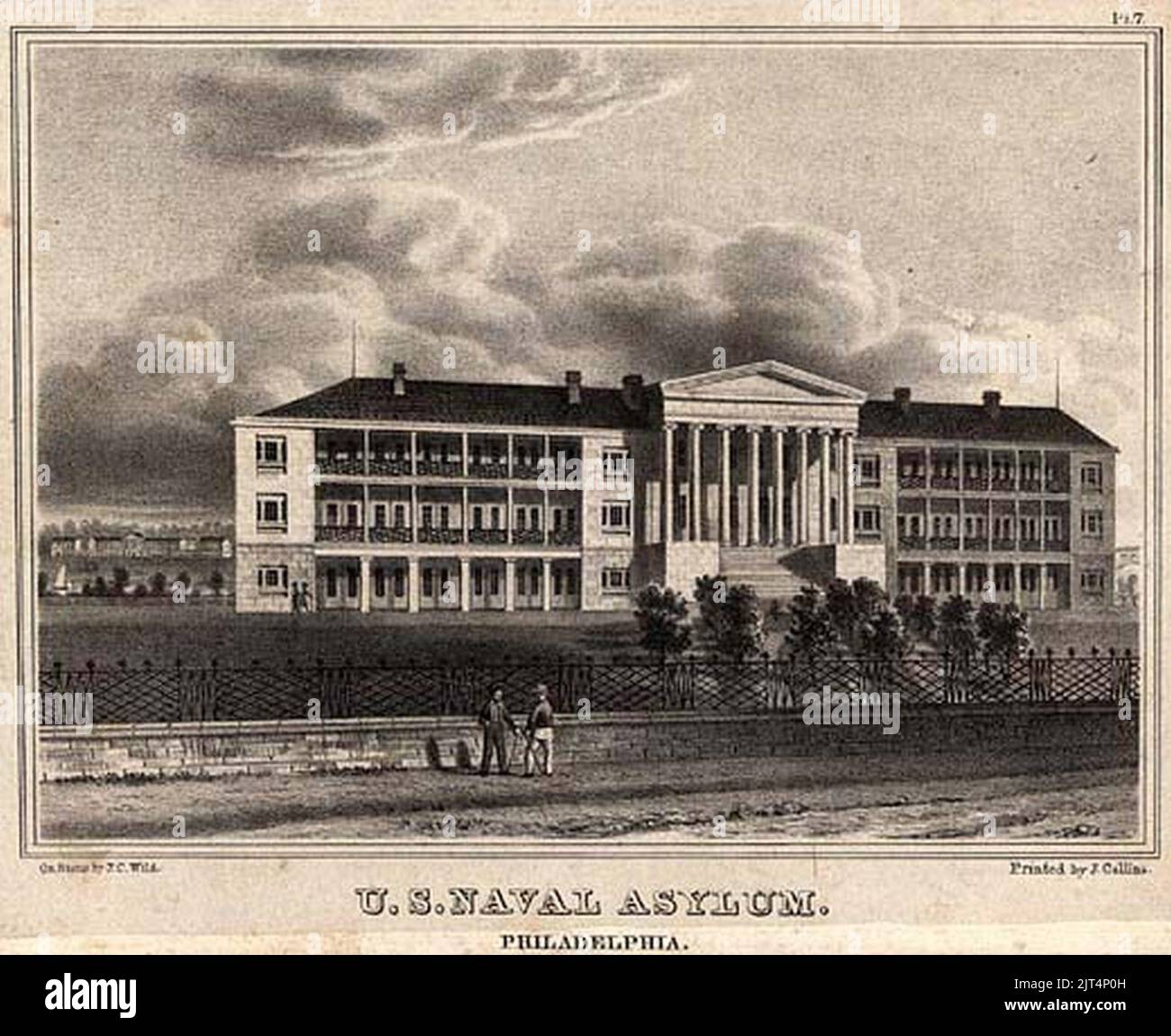 U S Naval Asylum, Philadelphia by John Caspar Wild, 1838 Stock Photo ...