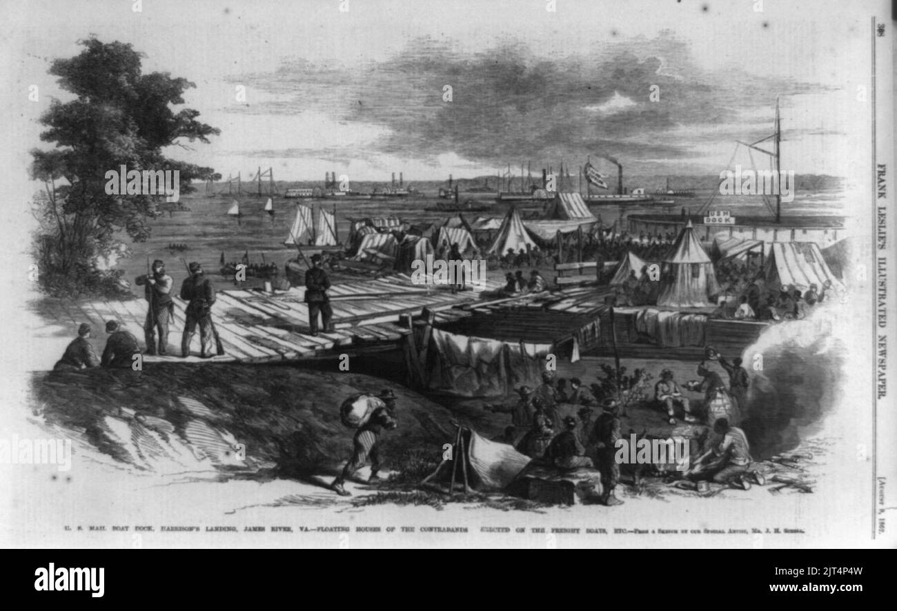 U.S Mail boat dock, Harrison's Landing, James River, Va.-Floating ...