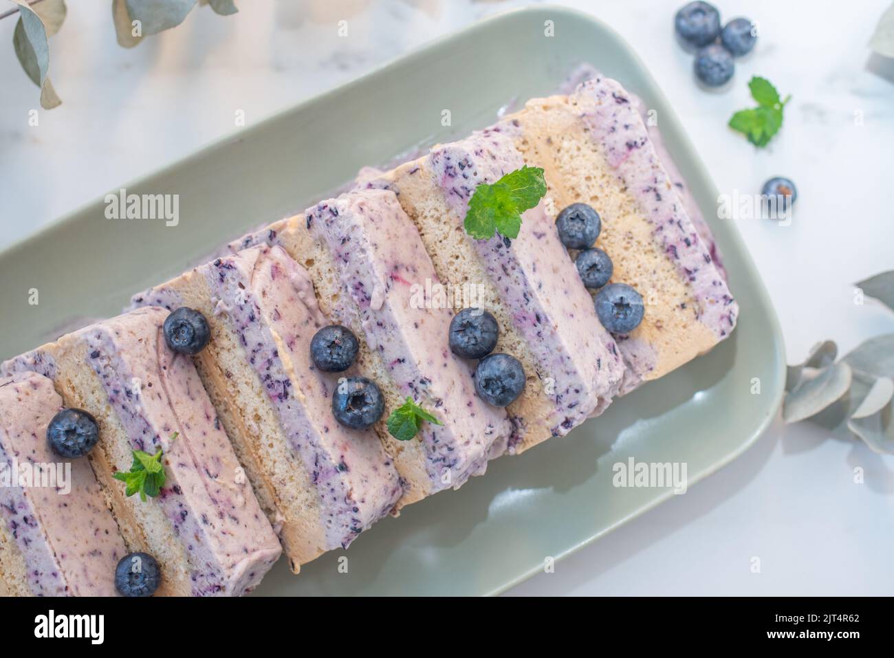 blueberry ice cream semifreddo parfait Stock Photo - Alamy