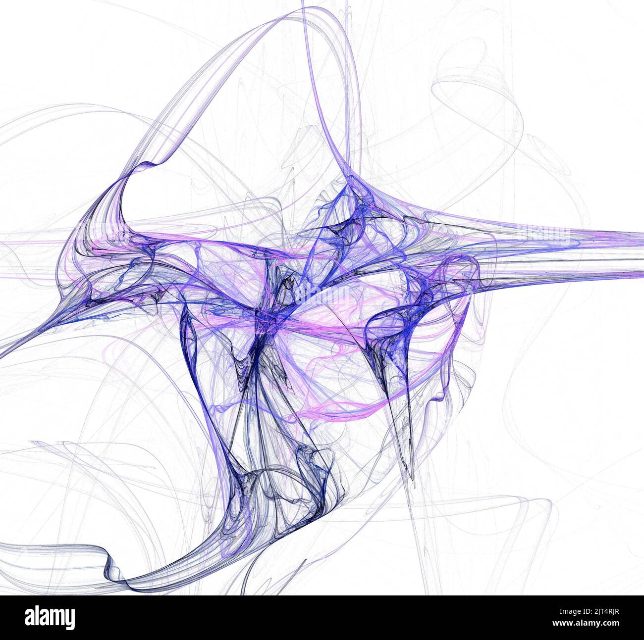 Blue fractal abstract, smoke and light. White background Stock Photo ...