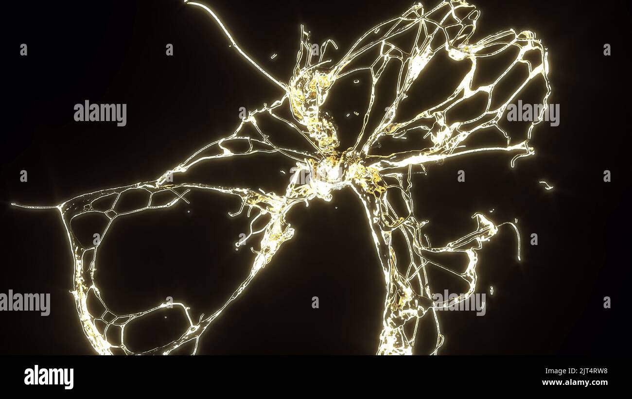 Gold stream super Slow motion 1000 FPS 3d render Stock Photo - Alamy