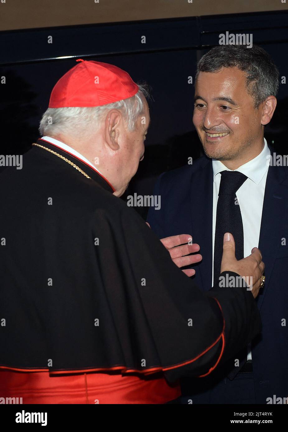 French minister of interior Gerald Darmanin greets new French cardinal ...