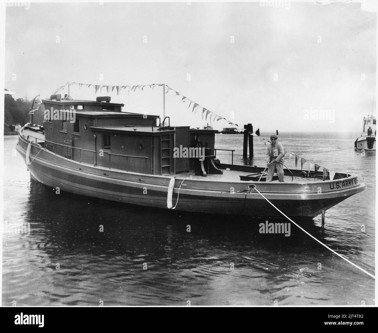 U.S. Army boat tying up at McNeil Island Stock Photo - Alamy