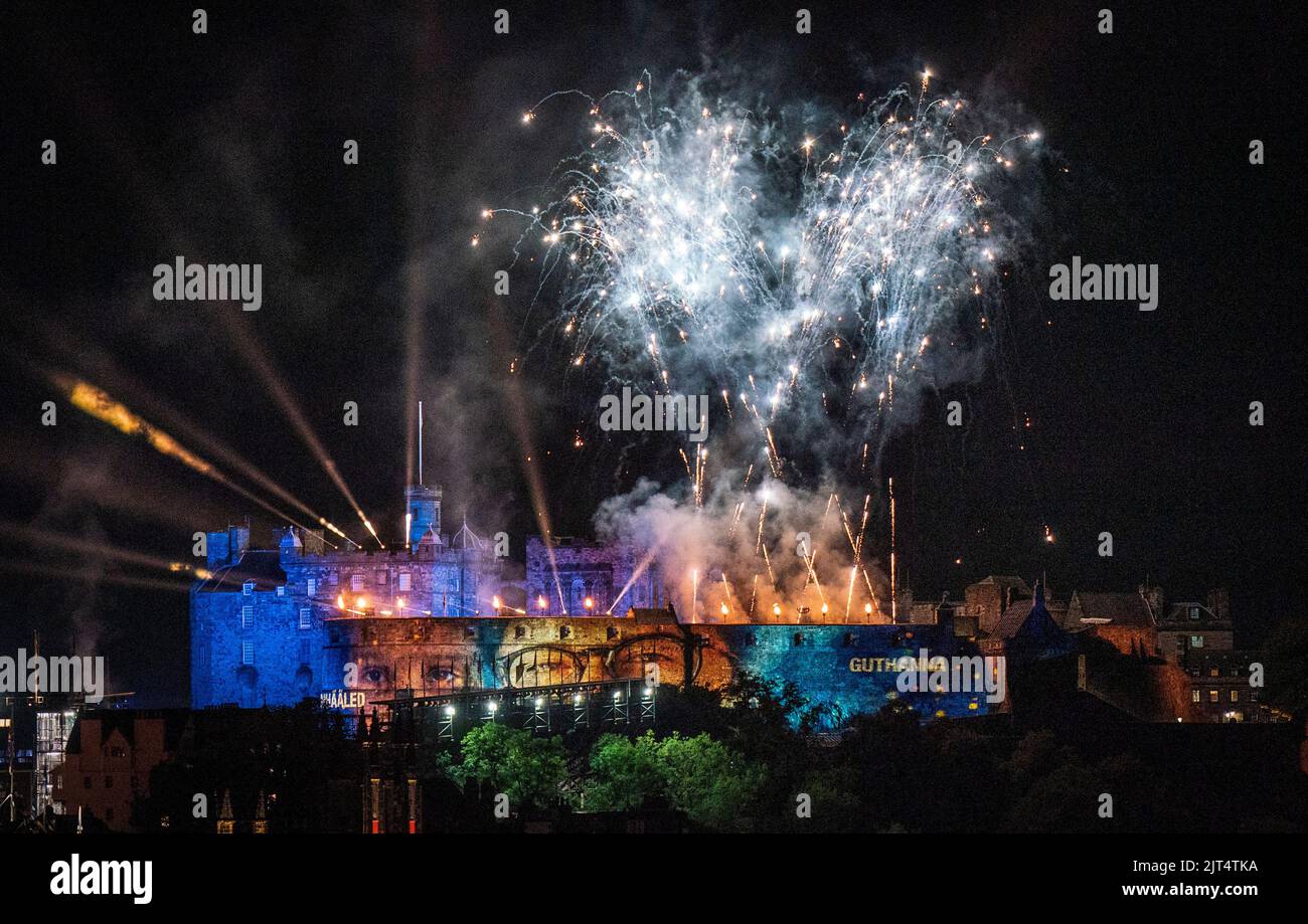 Fireworks above Edinburgh Castle during the last performance of this ...