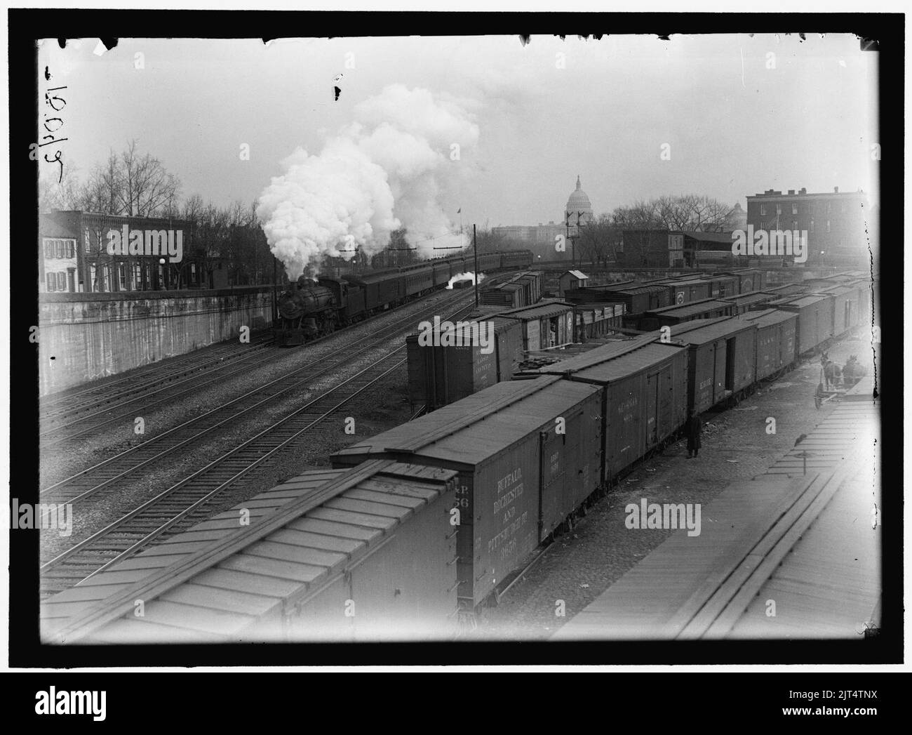 U.S. CAPITOL. DOME FROM RAILROAD YARDS IN SOUTHEAST SECTION Stock Photo ...