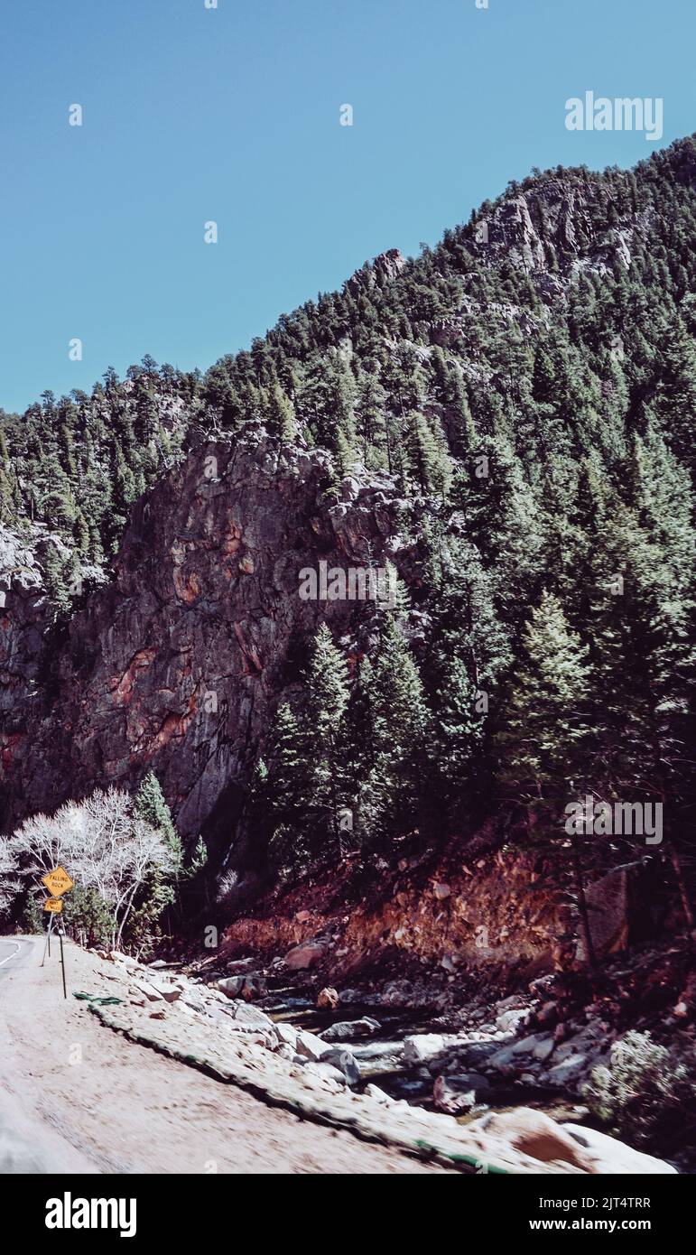 Falling Rock Zone Stock Photo - Alamy