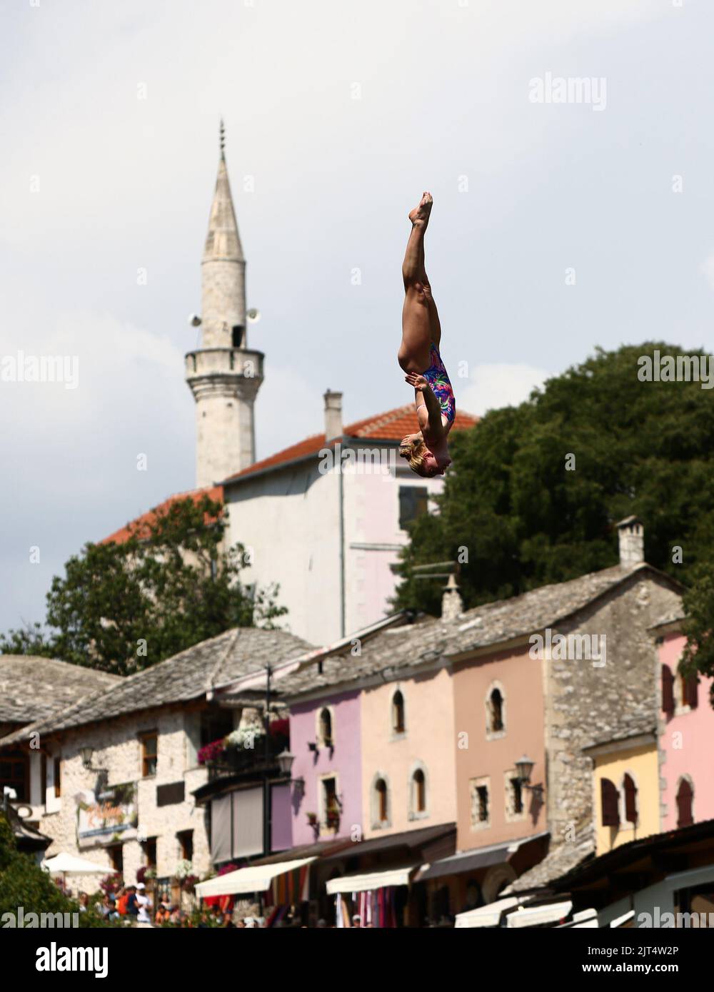 Cliff diving competition mostar hi-res stock photography and images - Alamy