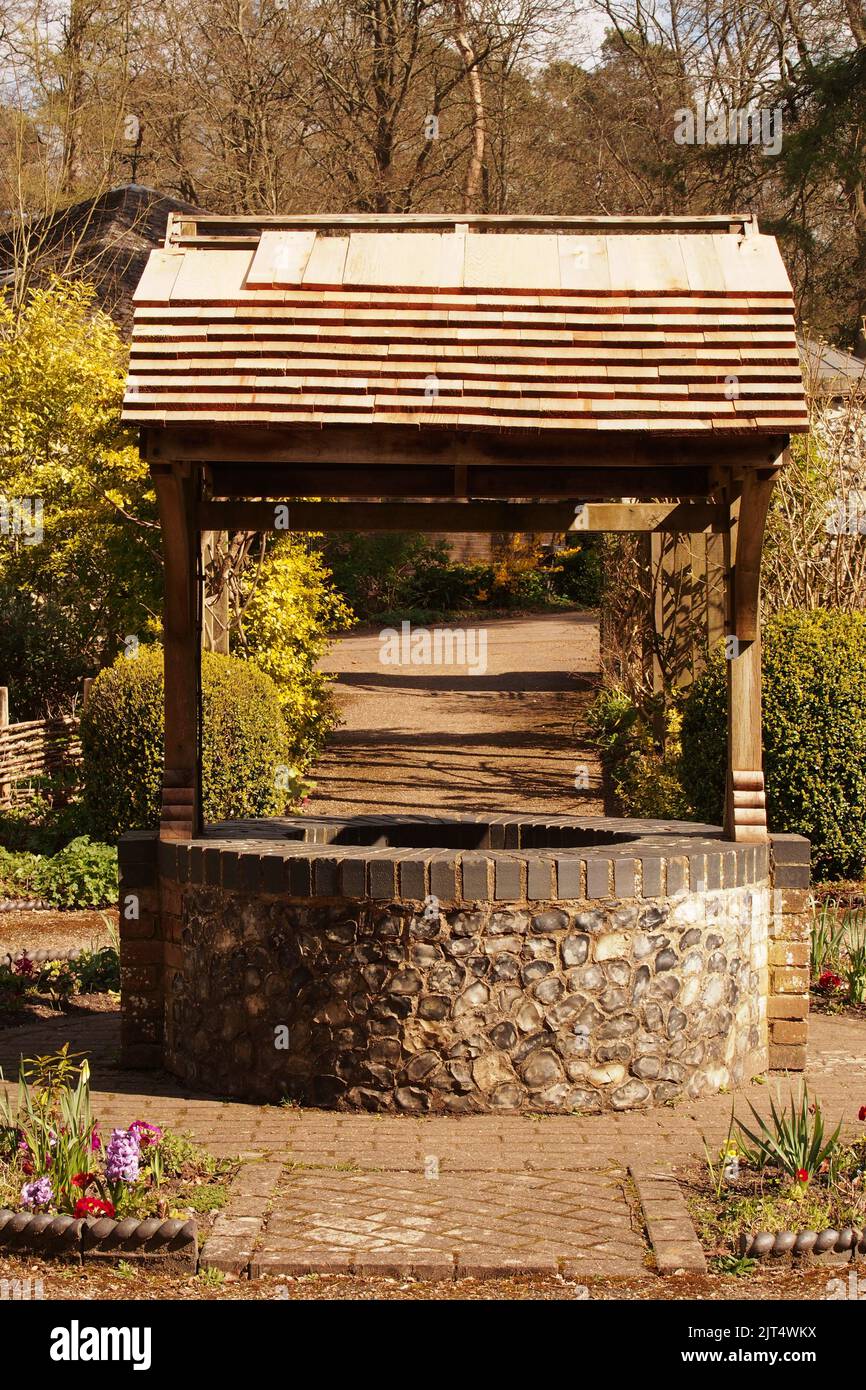 A view of Brandon Country park gardens, Suffolk, England showing the ...
