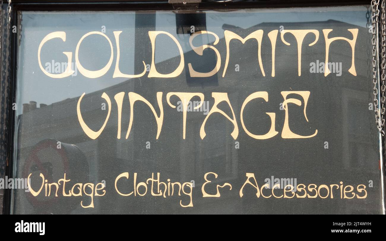 Sign for Shop selling Vintage Clothes and Accessories, Portobello Road ...