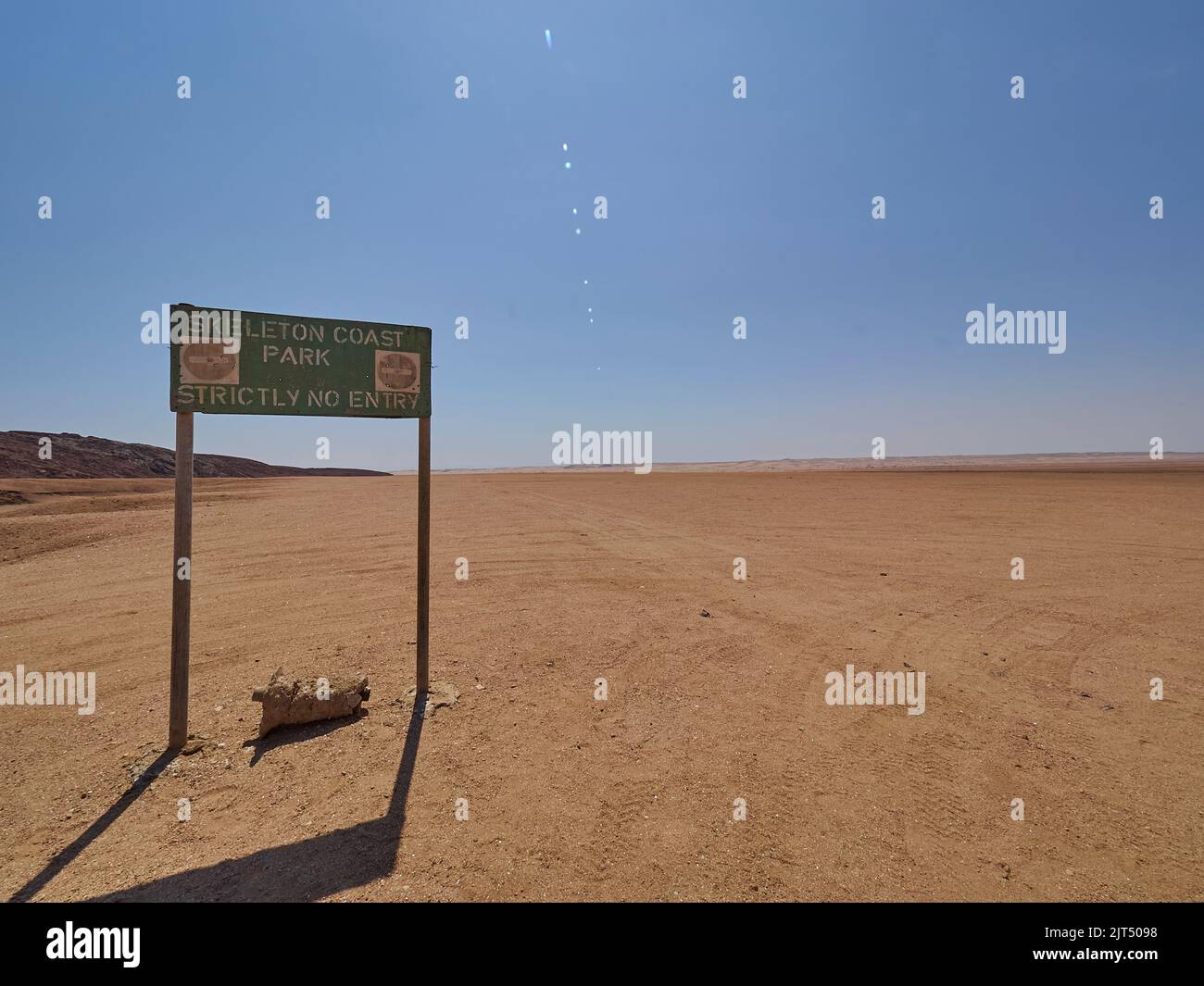 skeleton coast road sign in the arid region of the Kaokoland in ...