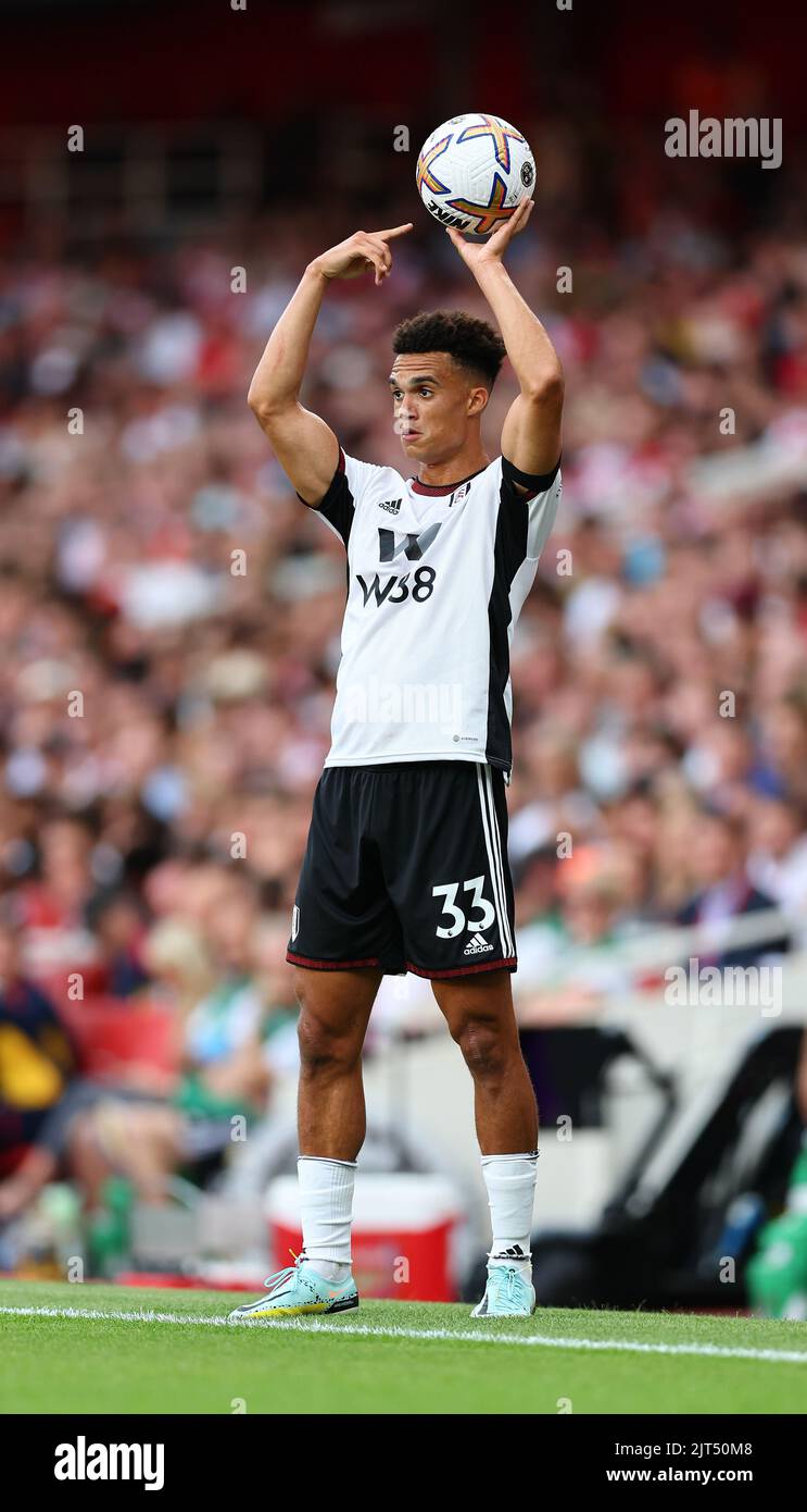 London, England, 27th August 2022. Antonee Robinson of Fulham during ...