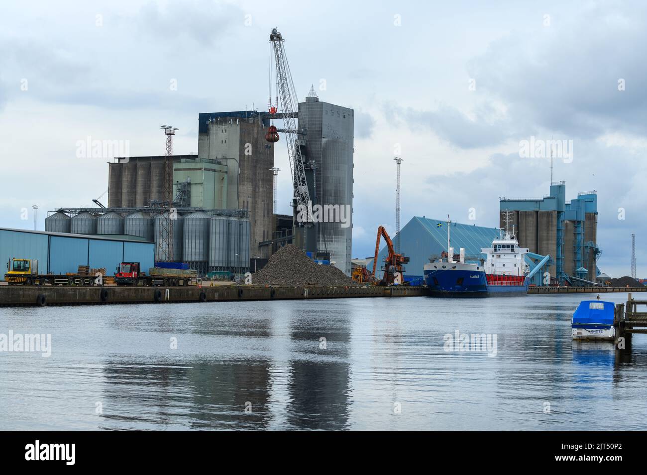 Halmstad, Sweden - August 20, 2022: Halmstad port spans over 45 ha ...