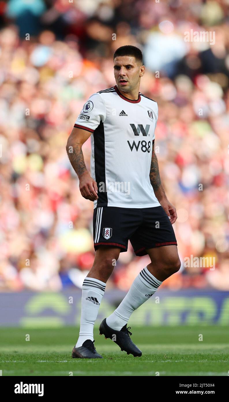 London, England, 27th August 2022. Aleksandar Mitrovic of Fulham during ...