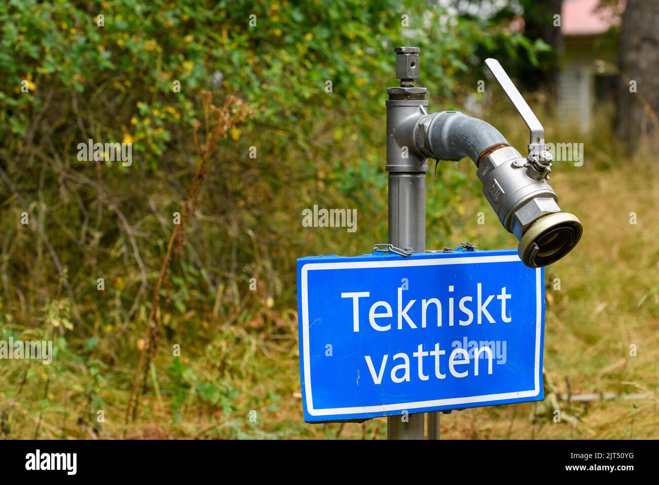 Halmstad, Sweden - August 20, 2022: Technical water supply on street of ...