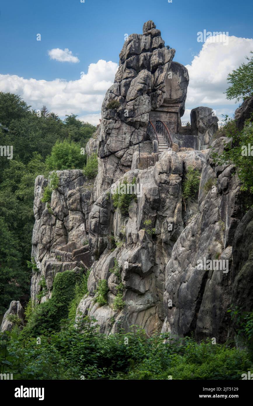 Natural and cultural monument Externsteine in the Teutoburg Forest in ...