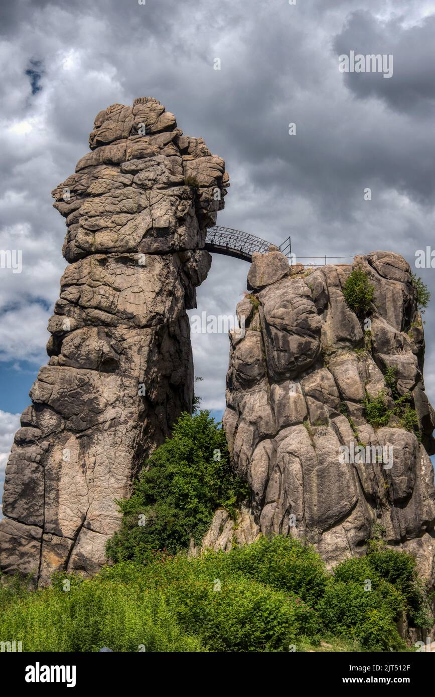 Natural and cultural monument Externsteine in the Teutoburg Forest in ...