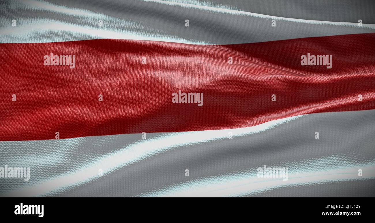 Flag of Belarus background. Opposition symbol, white and red flag. 3D ...