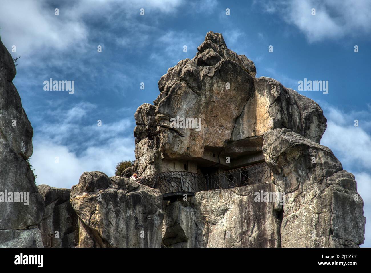 Natural and cultural monument Externsteine in the Teutoburg Forest in ...