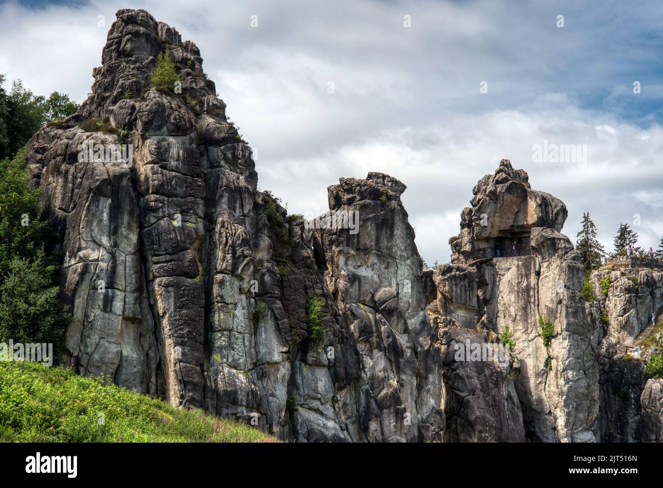 Natural and cultural monument Externsteine in the Teutoburg Forest in ...
