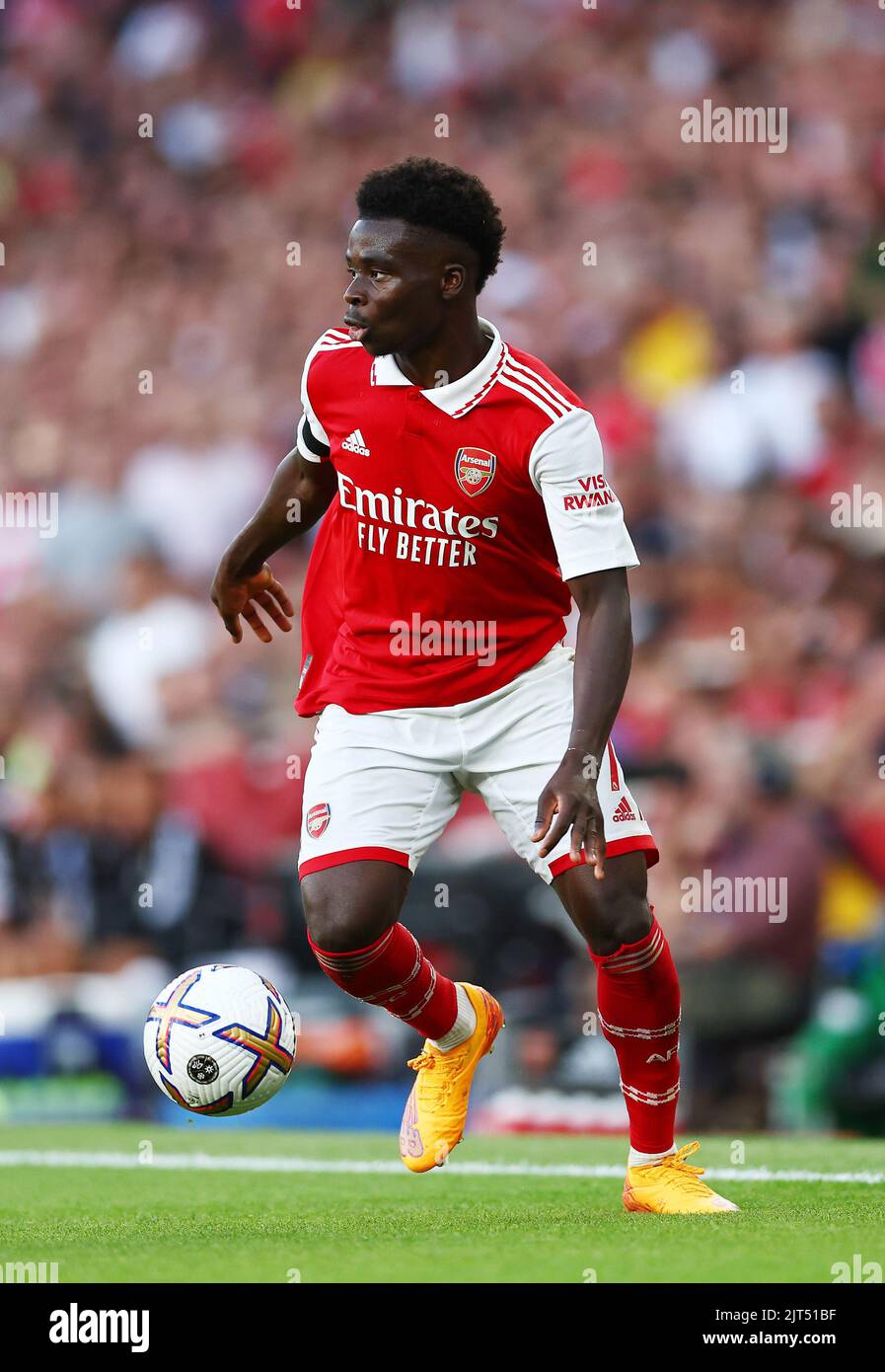 London, England, 27th August 2022. Bukayo Sako of Arsenal during the ...