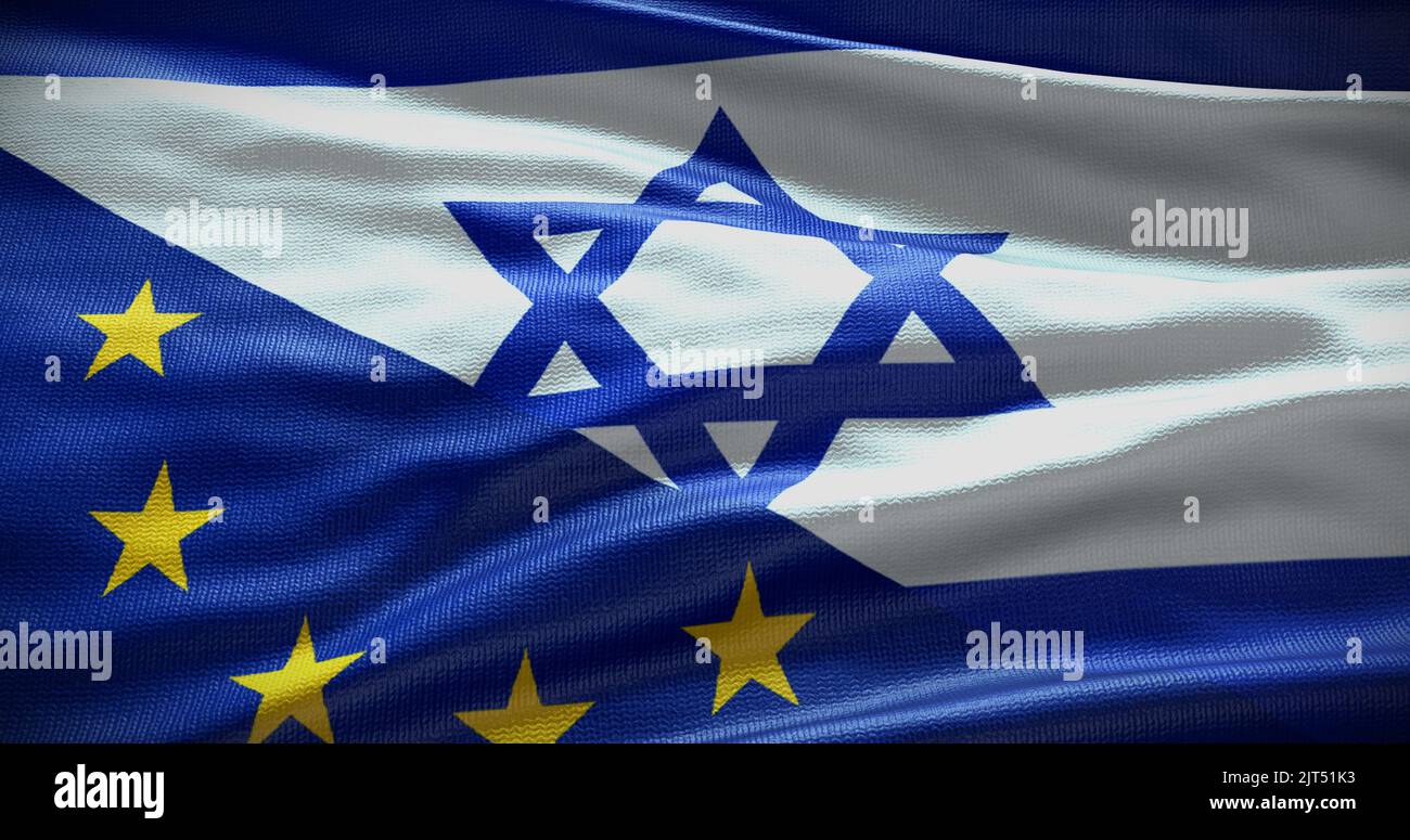Israel and European Union flag background. Relationship between country ...