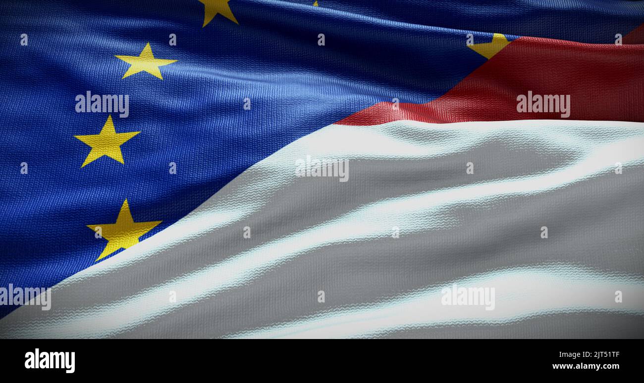 Monaco and European Union flag background. Relationship between country ...