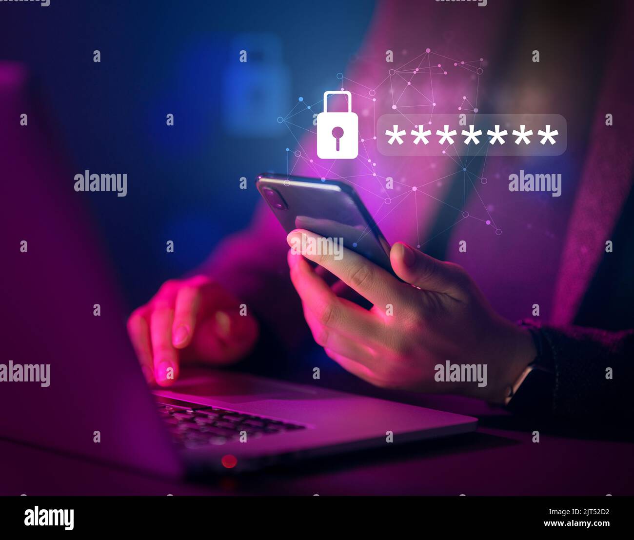 Lock The Phone With A Password For Mobile Cybersecurity Or A Password To Confirm Login In The