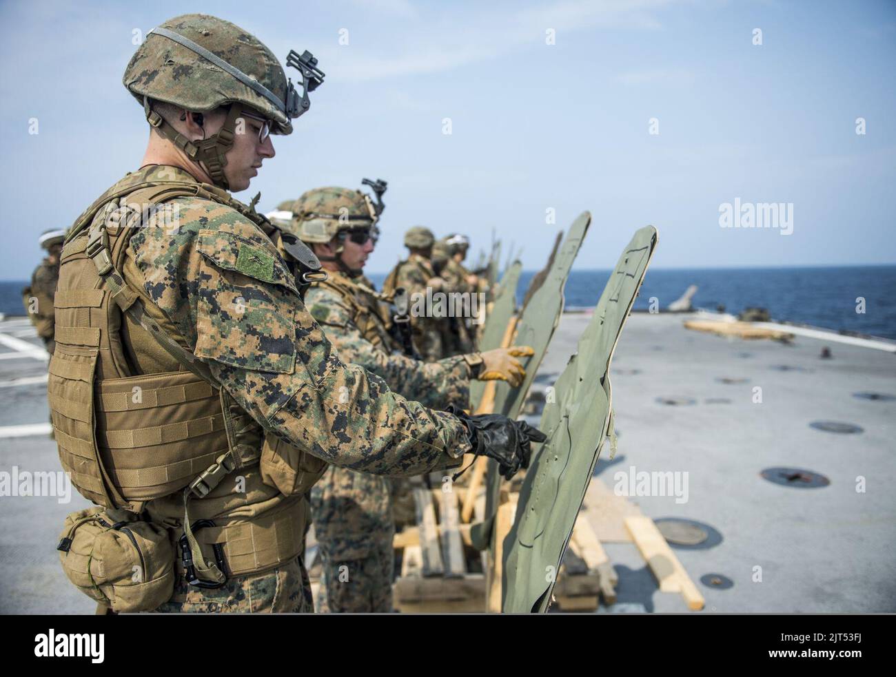 U.S. Marines assigned to Battalion Landing Team, 2nd Battalion, 5th ...