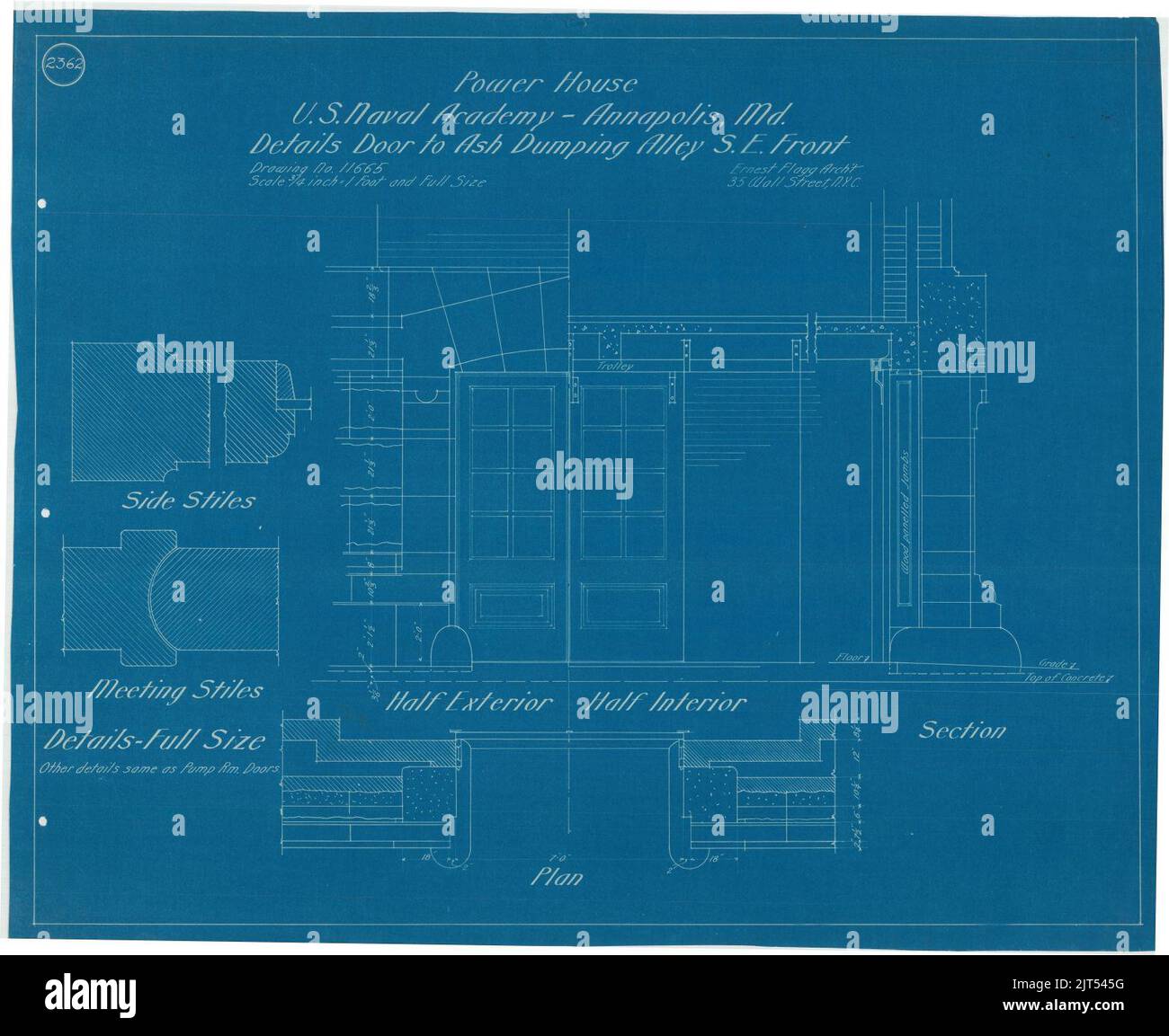 U.S. Naval Academy Building- Power House, Details Door to Ash Dumping ...