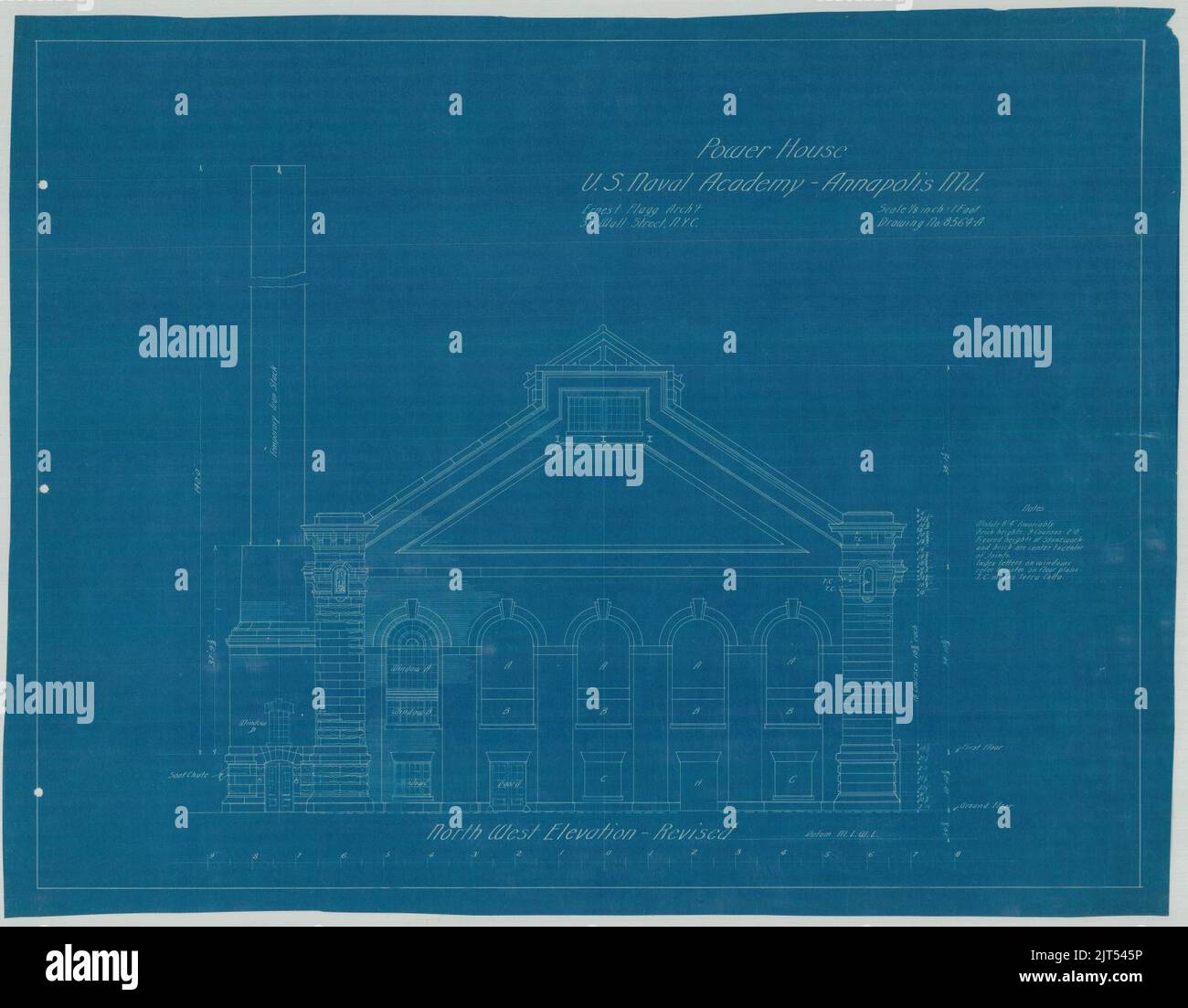 U.S. Naval Academy Building- Power House, North West Elevation ...
