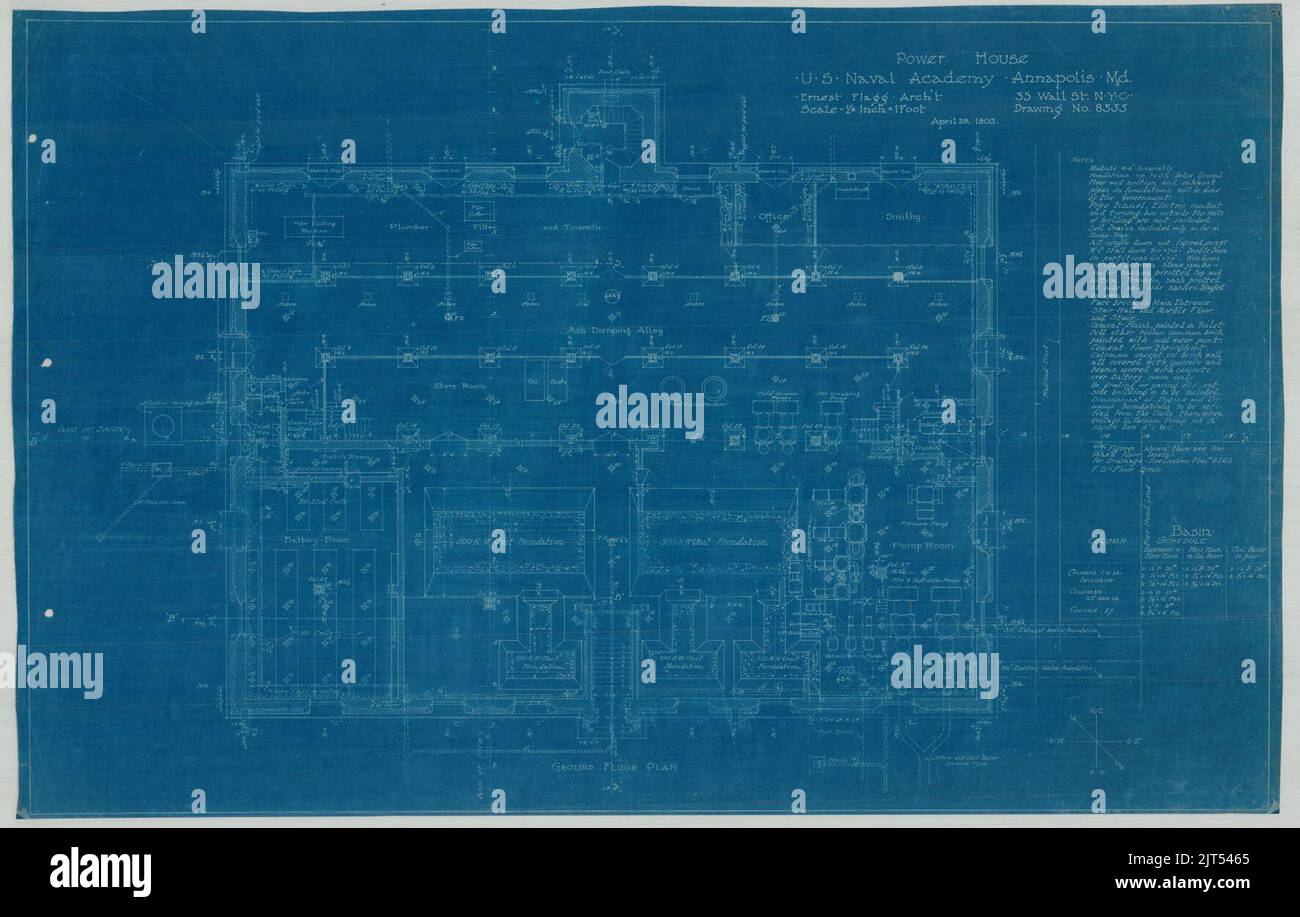U.S. Naval Academy Building- Power House, Ground Floor Plan, Sheet 2 ...