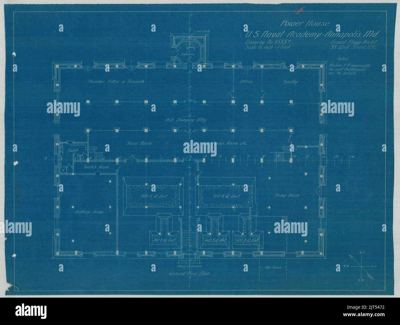 U.S. Naval Academy Building- Power House, Ground Floor Plan, Sheet 1 ...